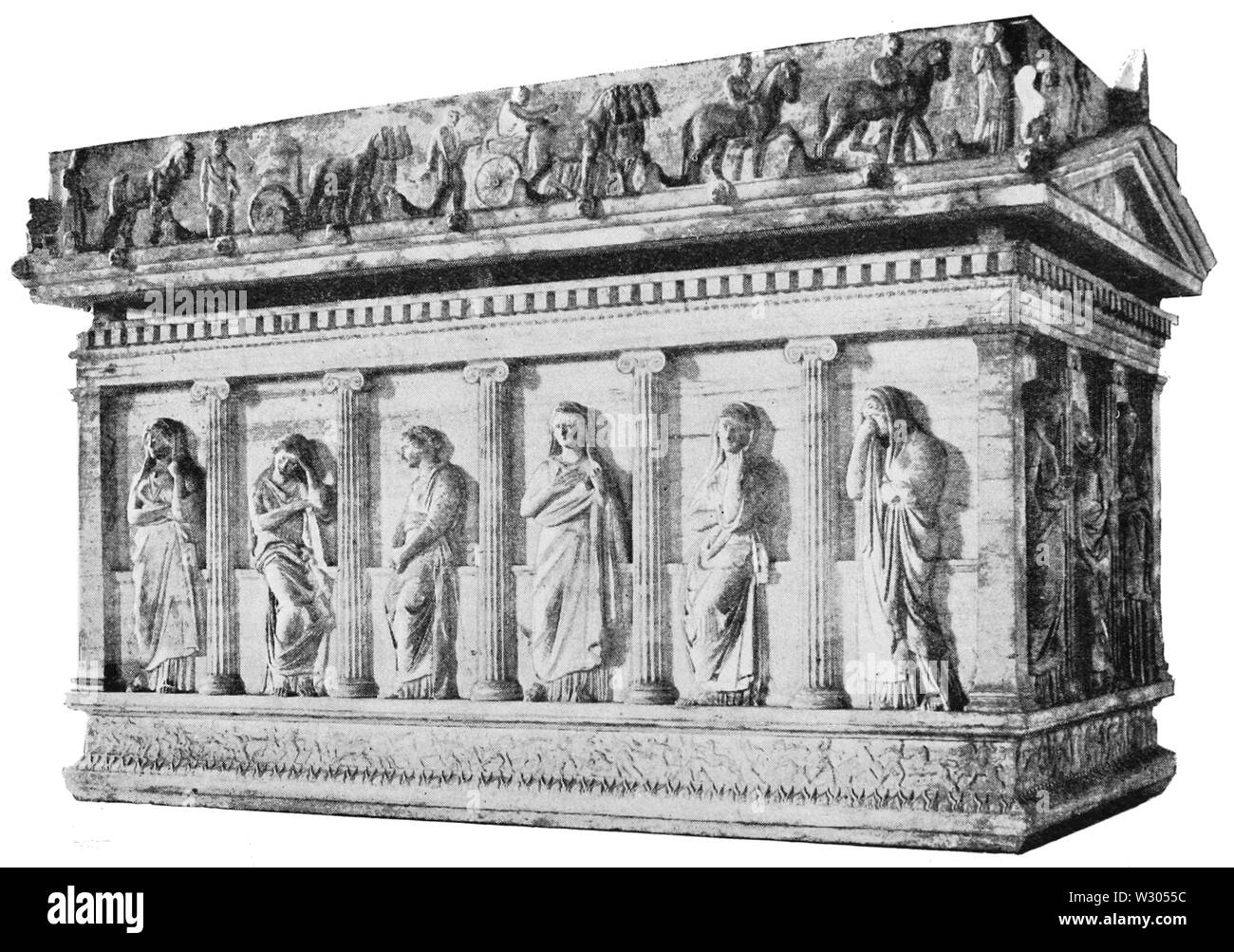 PEF D155 sarcophagus of female mourners Stock Photo - Alamy