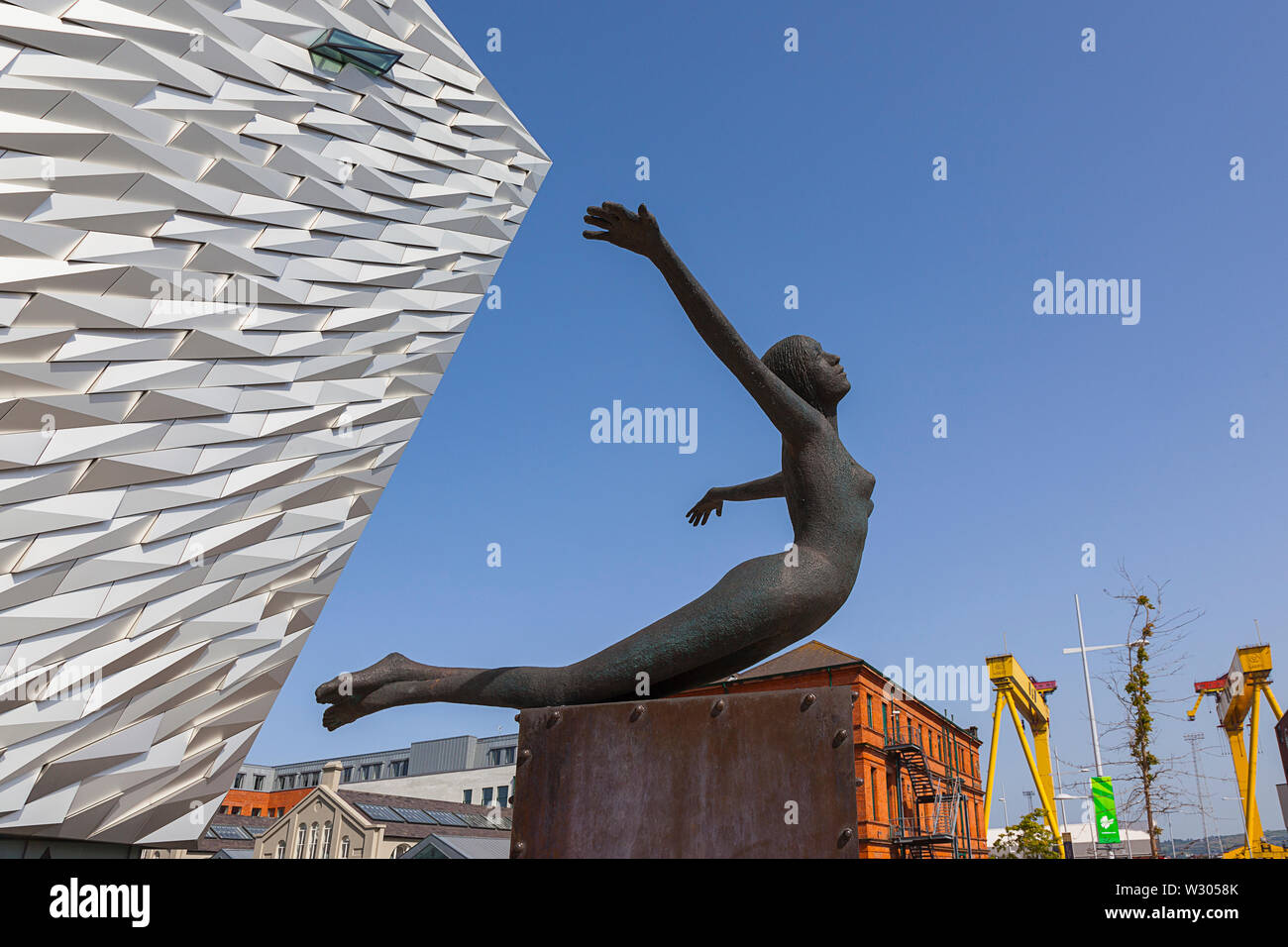 Ireland, North, Belfast, Titanic Quarter, Visitor centre designed by ...