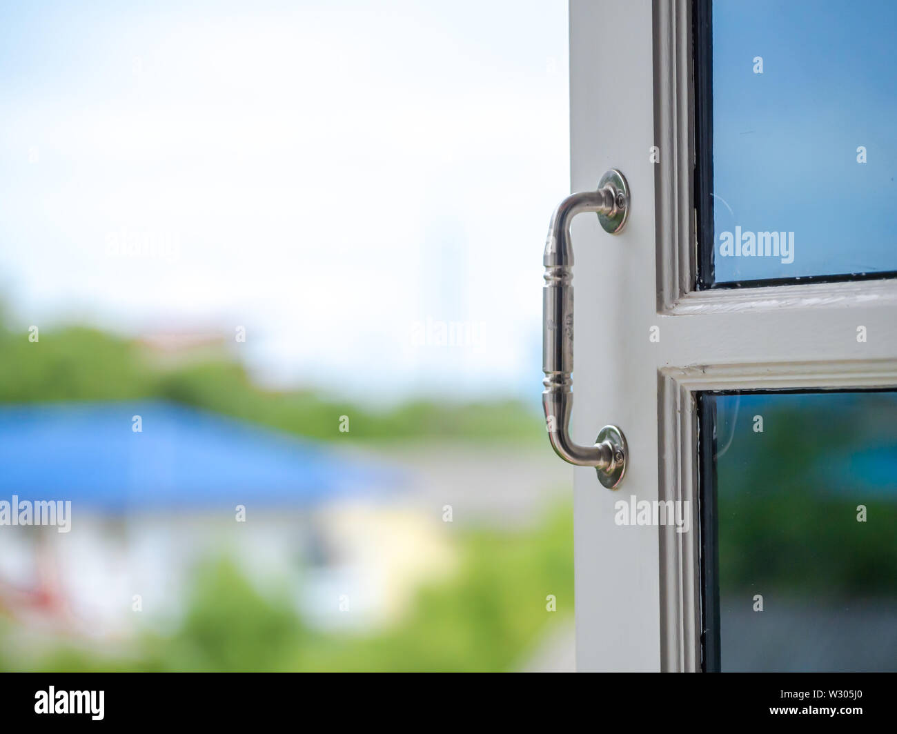 Open windows view through onto beautiful landscape with relax Stock ...