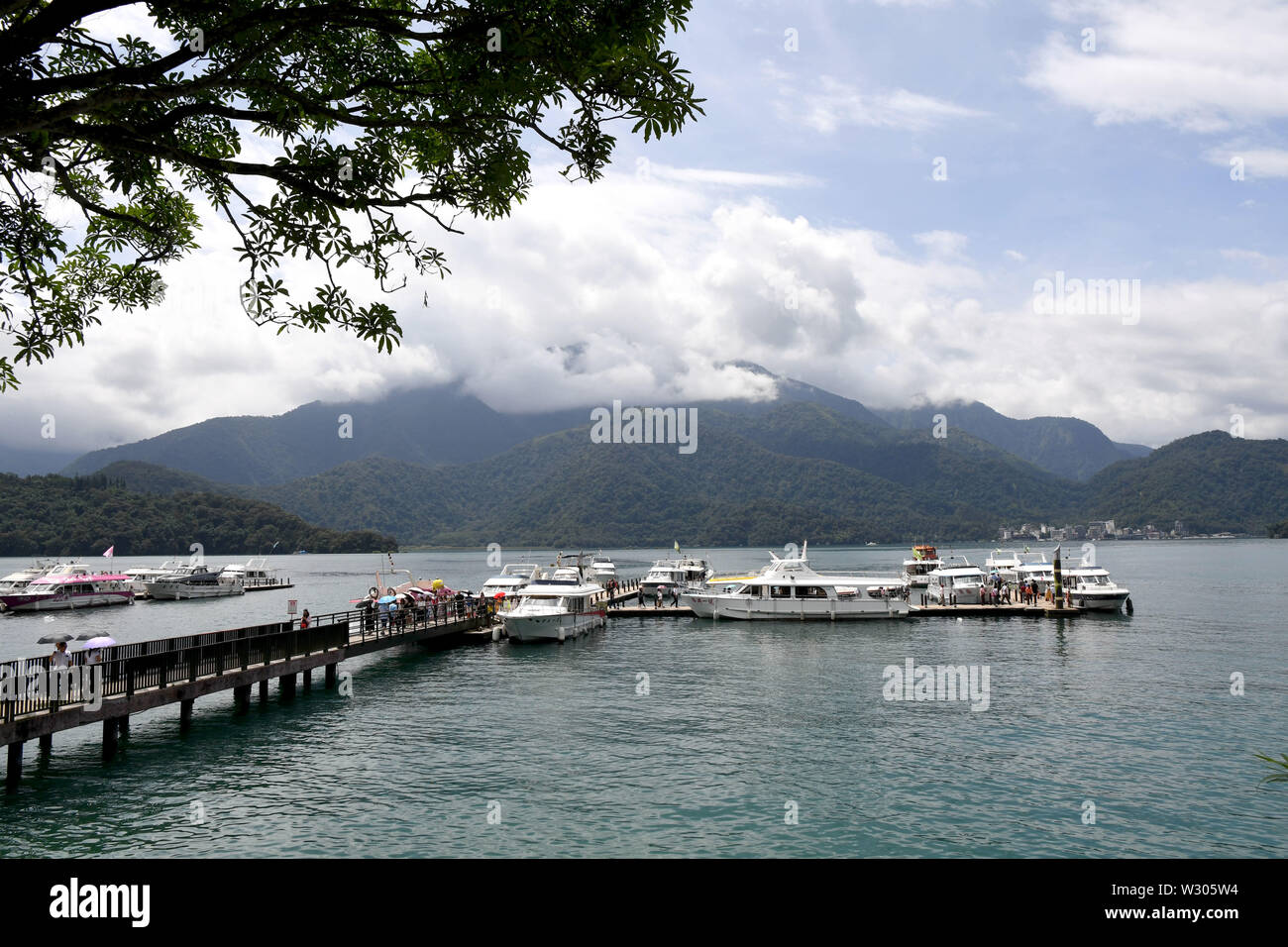 Taipei. 11th July, 2019. Photo taken on July 11, 2019 shows a wharf in ...