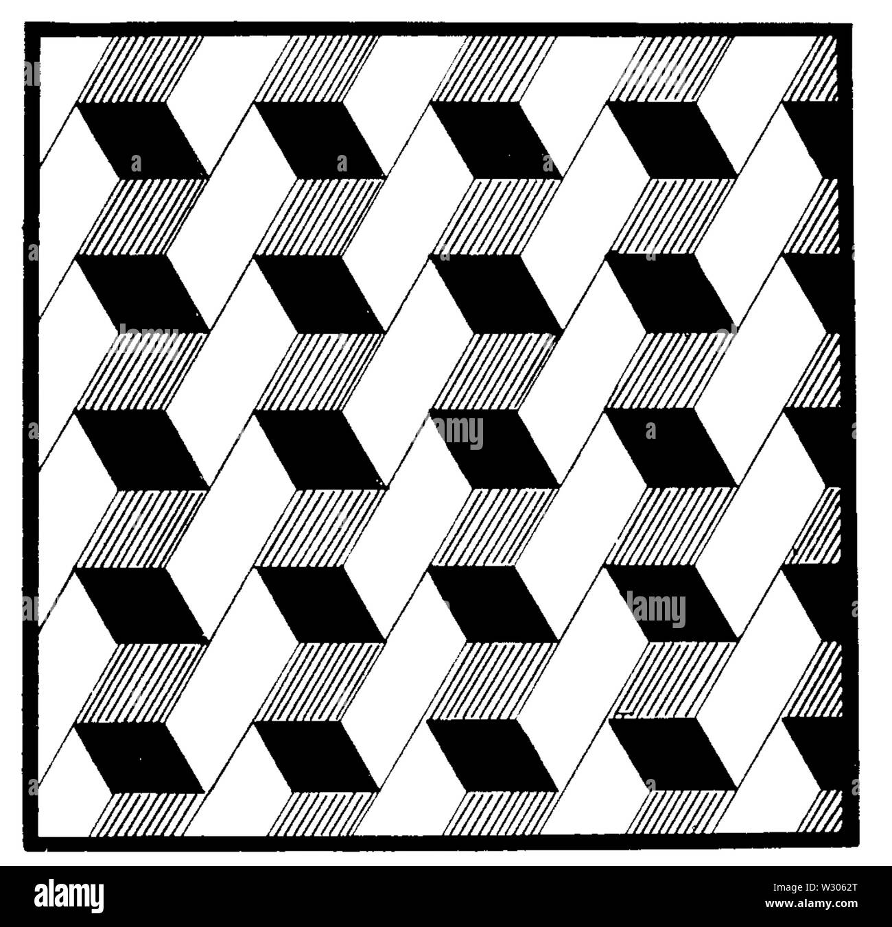 PSM V54 D326 Optical illusion image used in psychological tests Stock ...