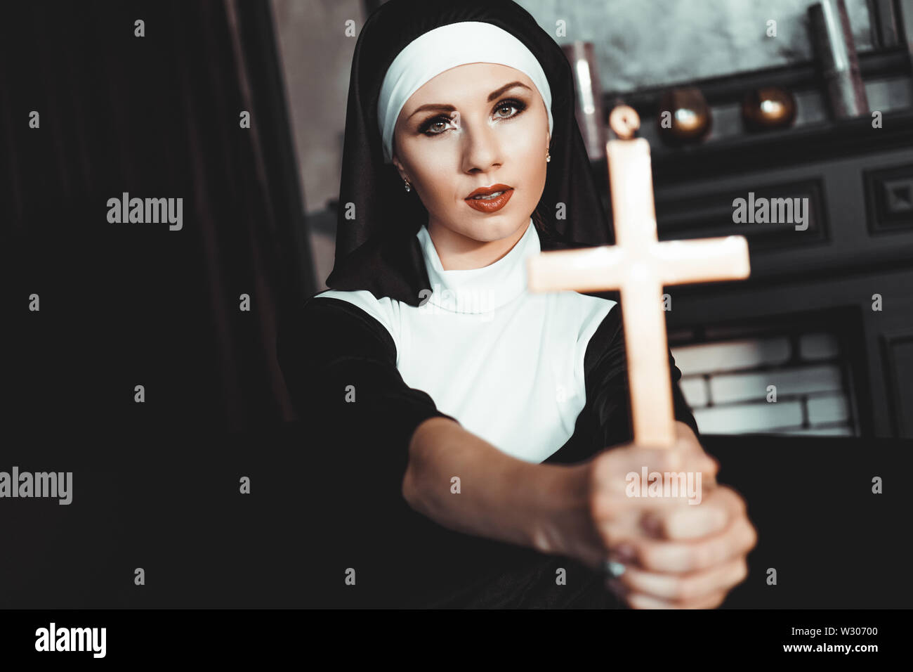 Beautiful nun hi-res stock photography and images - Alamy