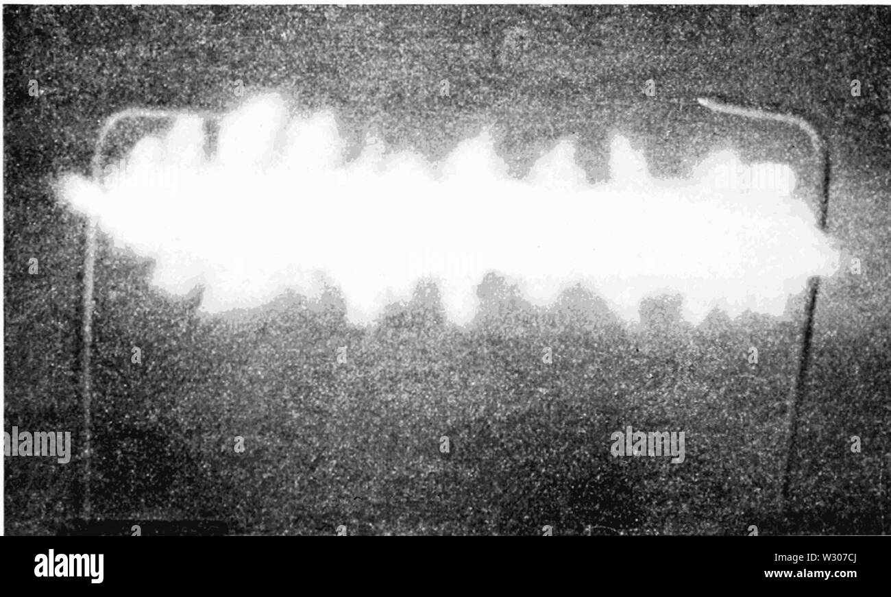 PSM V56 D0680 Iron wire burnt by the most powerful electric discharge ...
