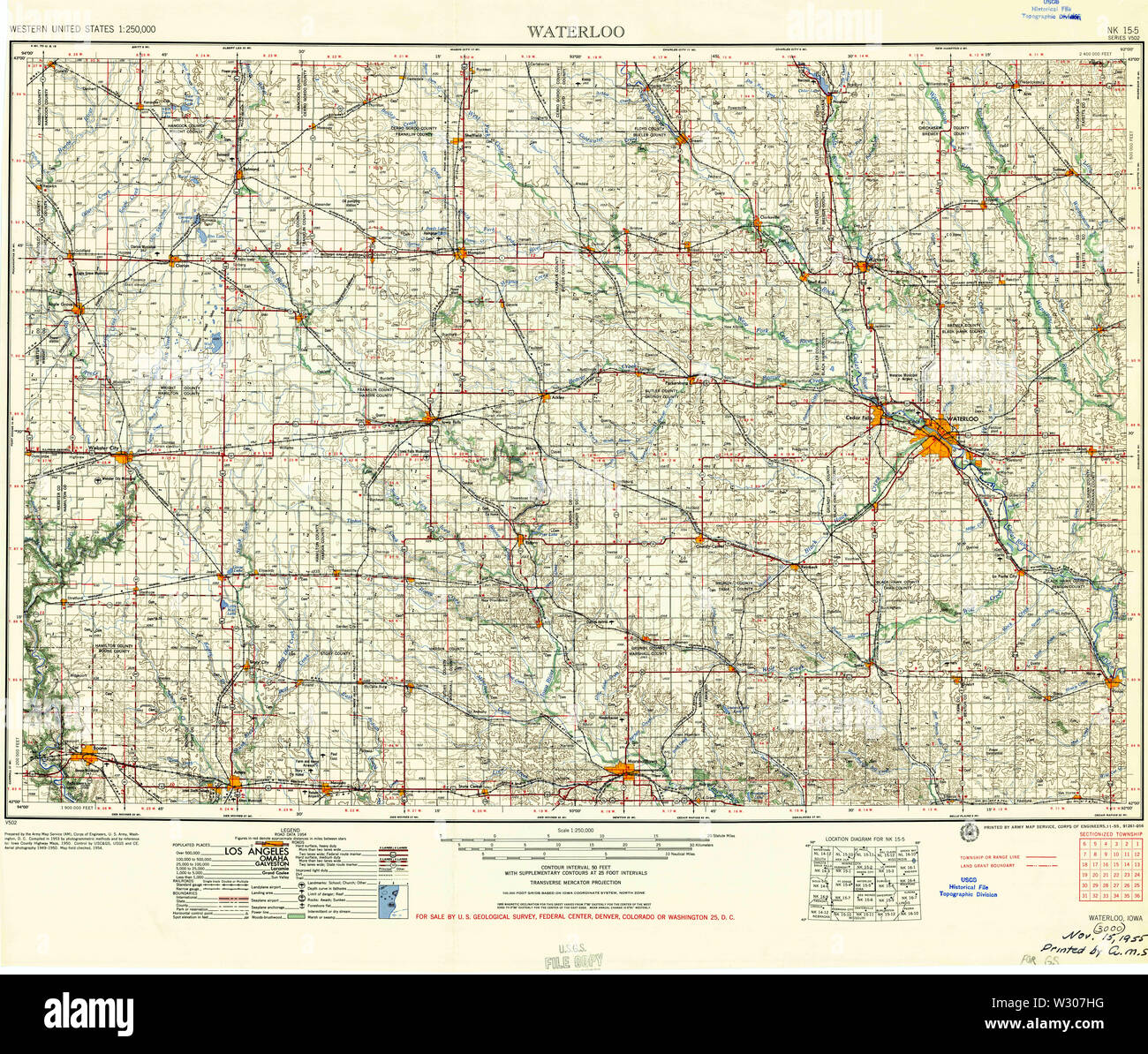 Waterloo iowa map hi-res stock photography and images - Alamy