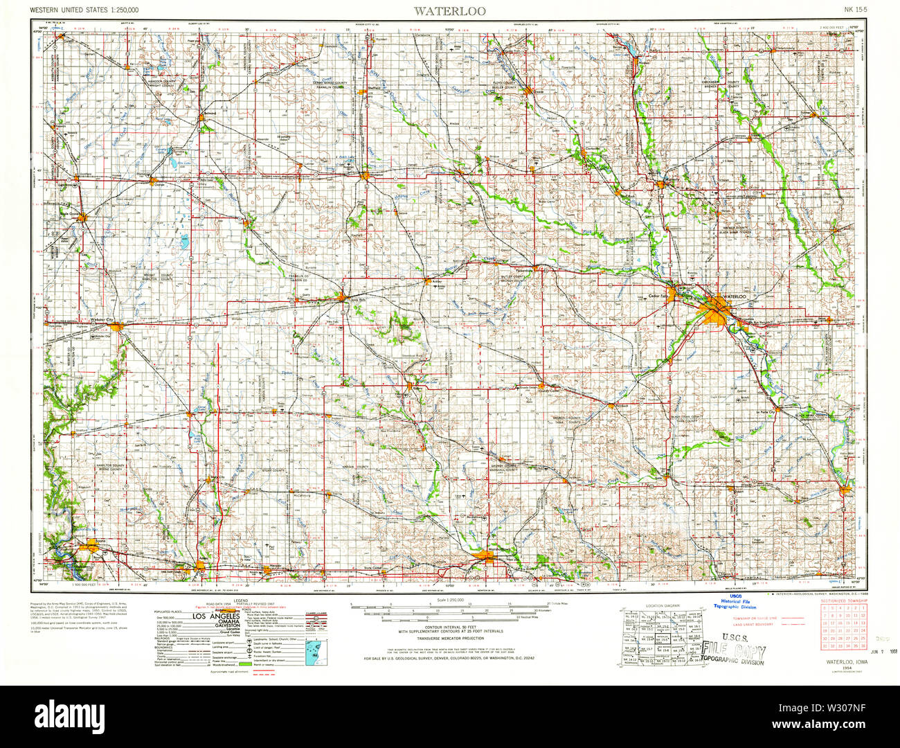 Waterloo iowa map hi-res stock photography and images - Alamy