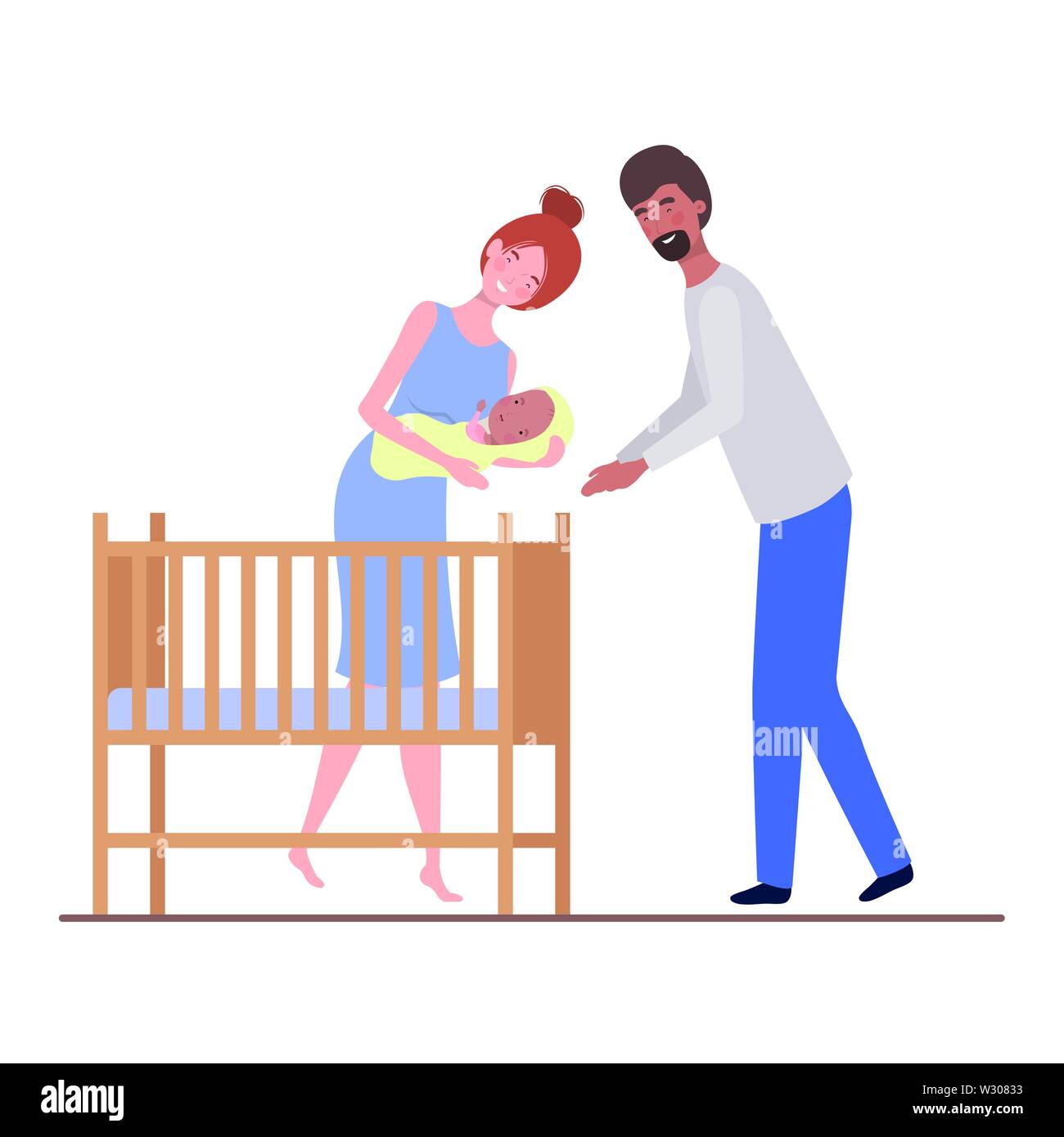 Infant newborn in diaper Cut Out Stock Images & Pictures - Alamy