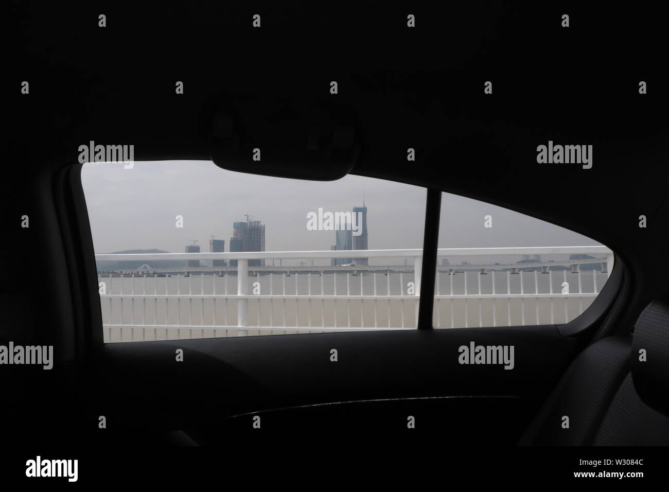 Looking through a car window with view of Central Park and a beautiful ...