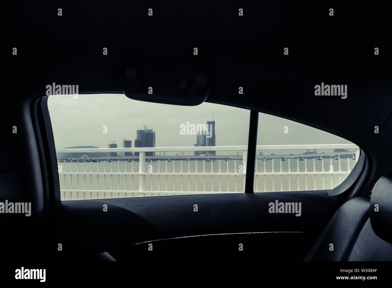 Looking through a car window with view of Central Park and a beautiful ...