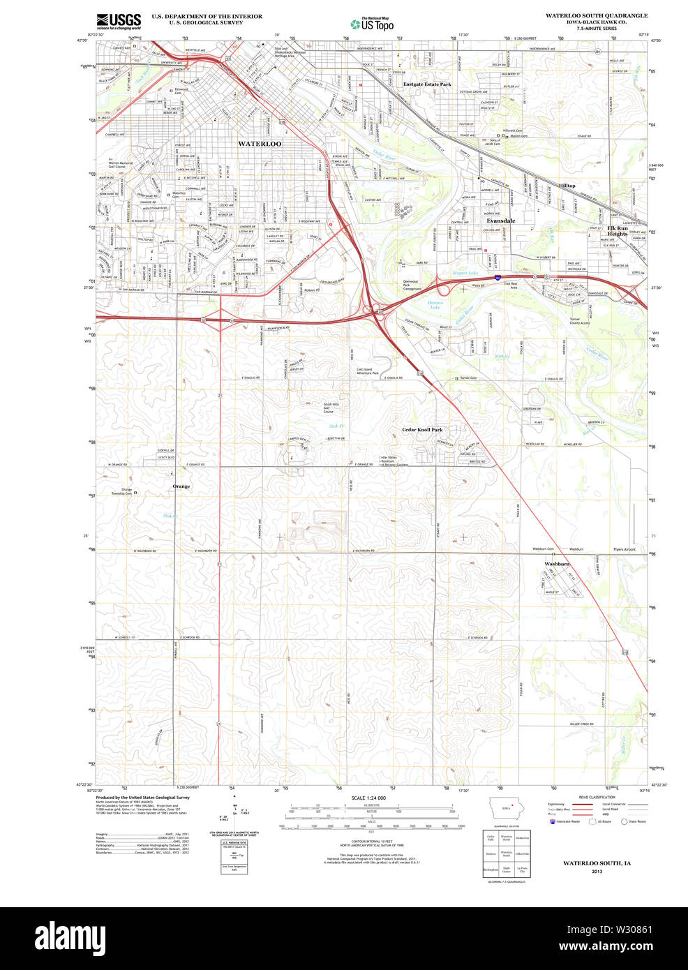 Waterloo iowa map hi-res stock photography and images - Alamy
