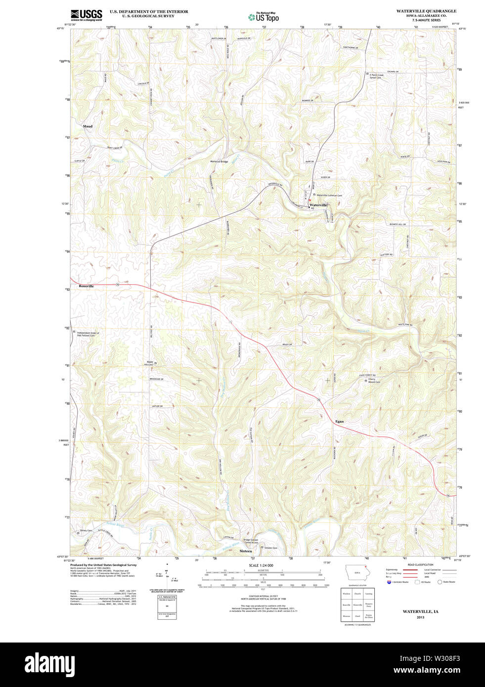 Map of waterville Cut Out Stock Images & Pictures - Alamy