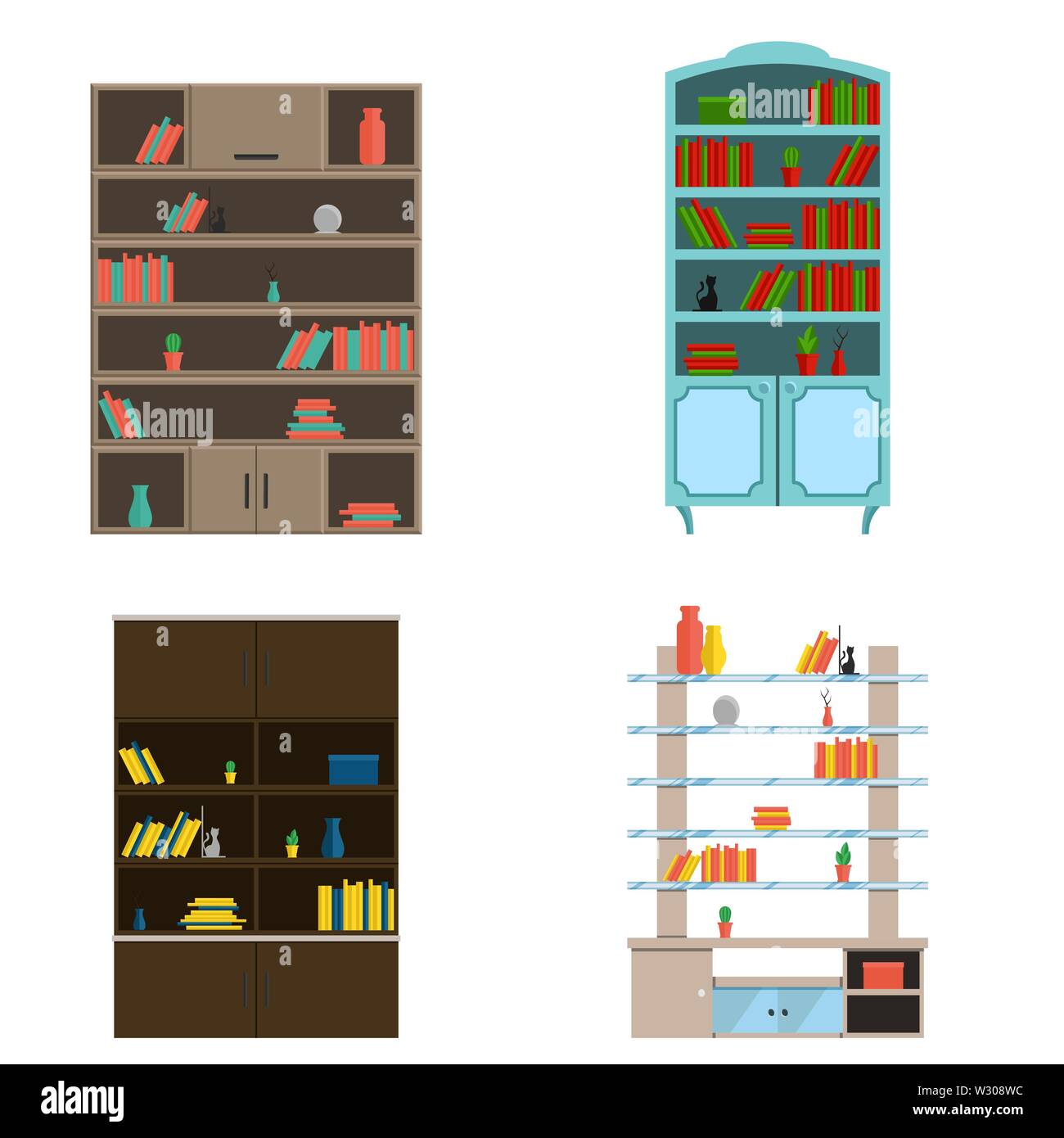 Bookcases Stock Vector Images - Alamy