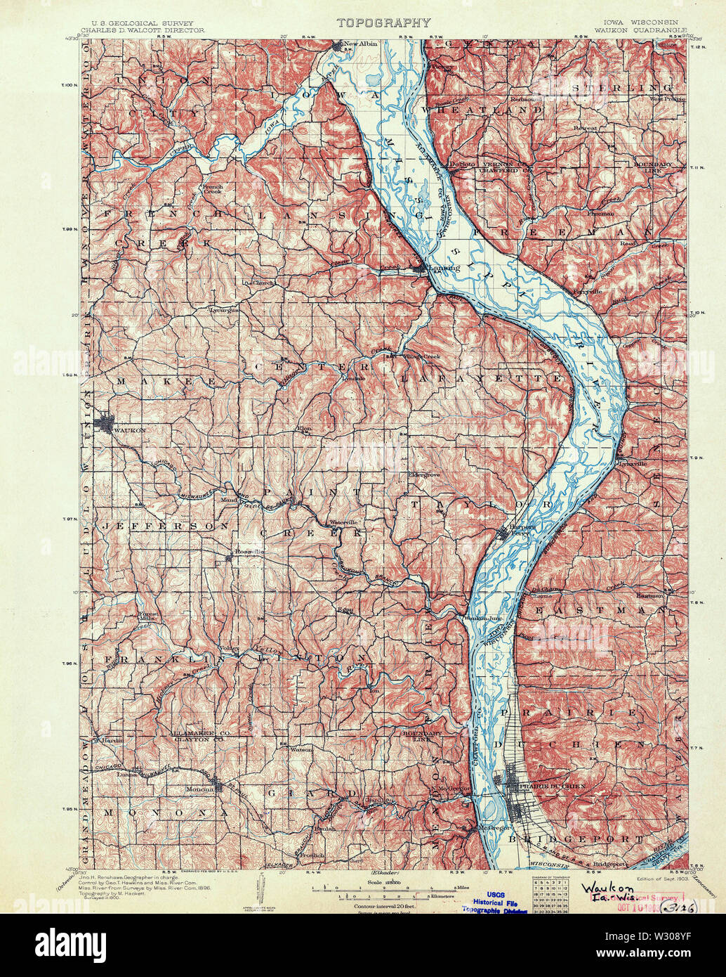 Waukon map hi-res stock photography and images - Alamy