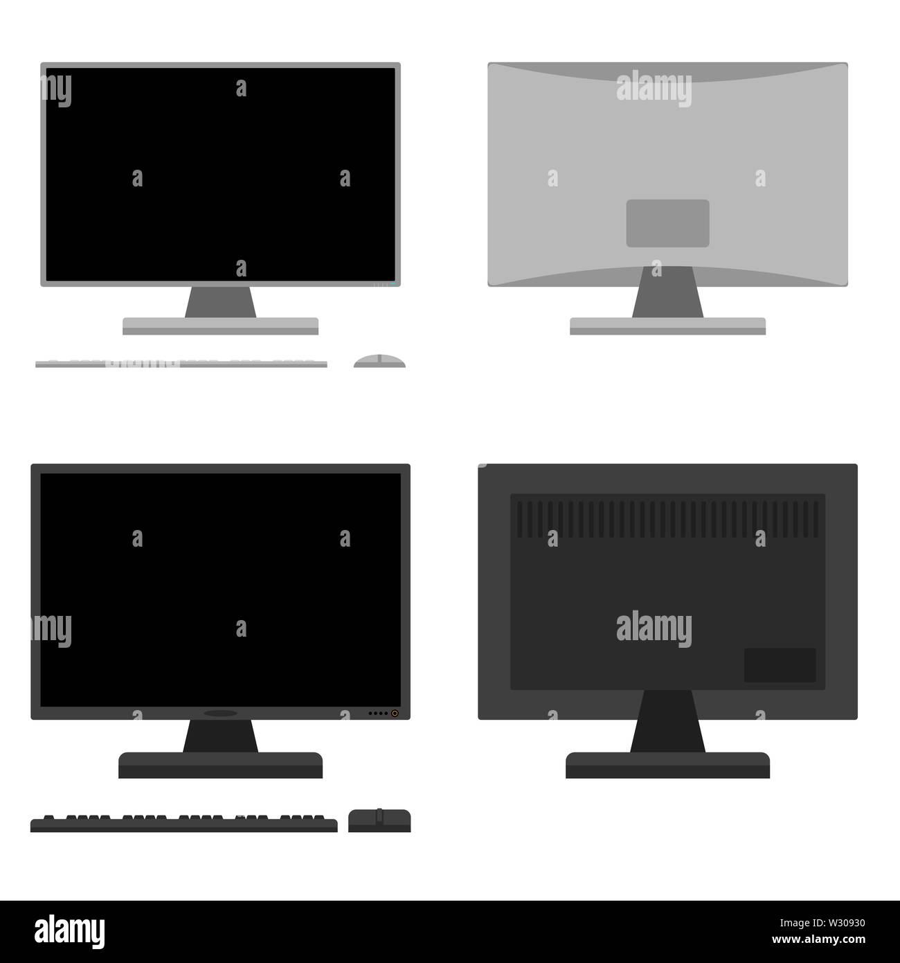 A set of furniture for the workplace Computer front and rear In ...