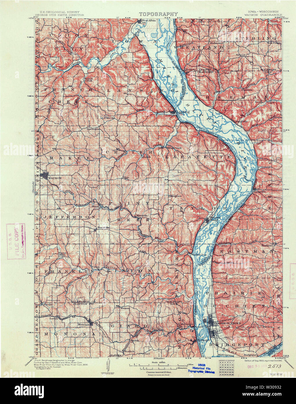 Waukon iowa map hi-res stock photography and images - Alamy