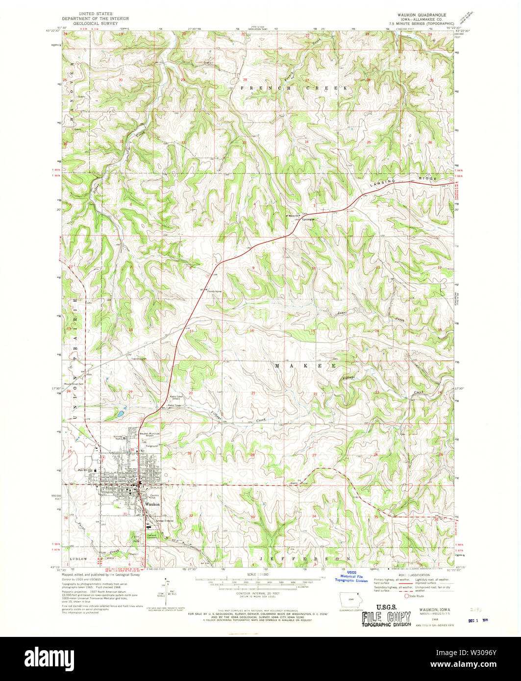 Waukon map hi-res stock photography and images - Alamy