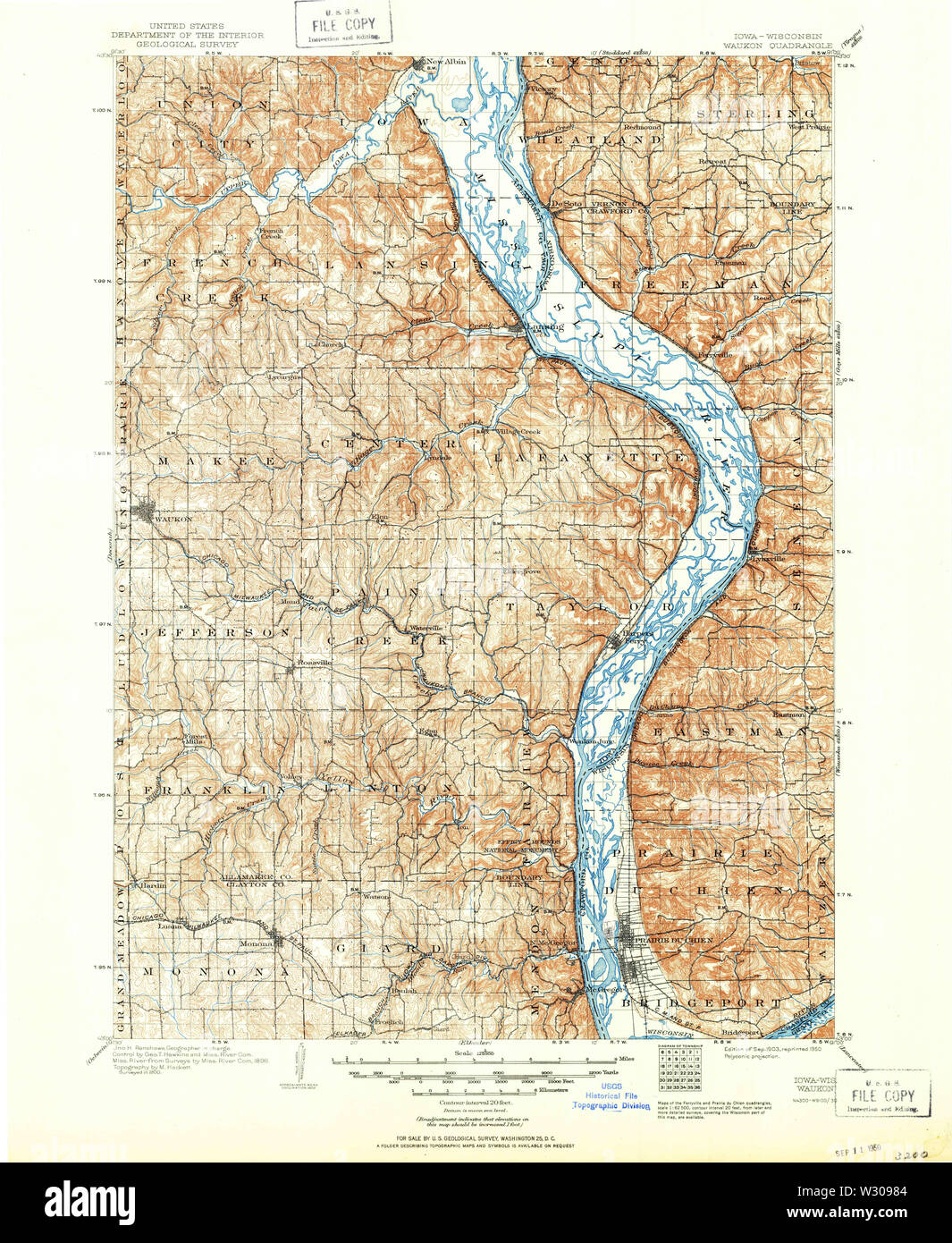 Waukon map hi-res stock photography and images - Alamy