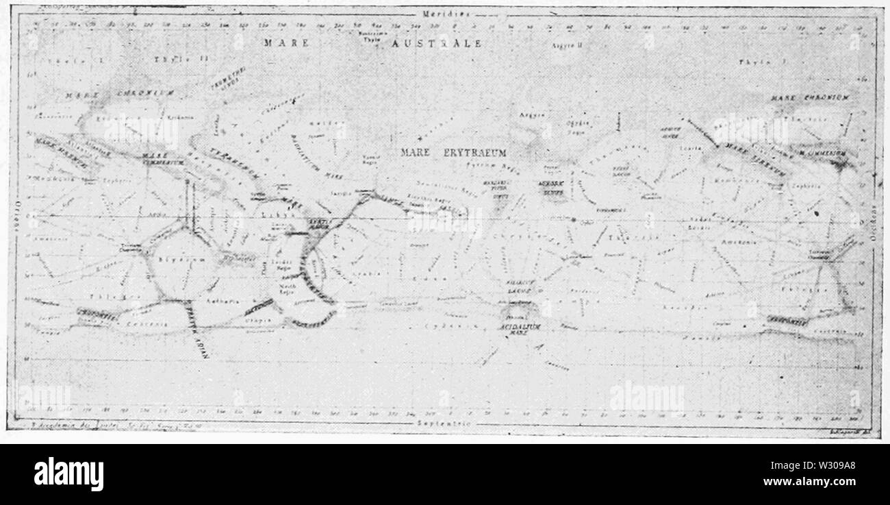 PSM V61 D396 Map 7 schiaparelli 1882 Stock Photo - Alamy
