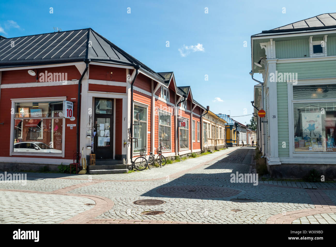Rauma, Finland - 27 June, 2019: Old Rauma, one of UNESCO World Heritage ...