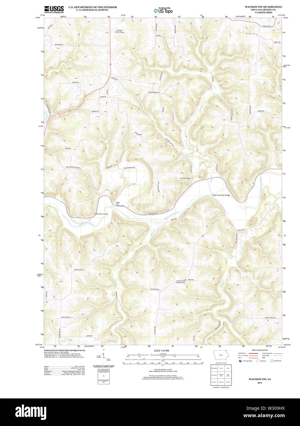 Waukon map hi-res stock photography and images - Alamy