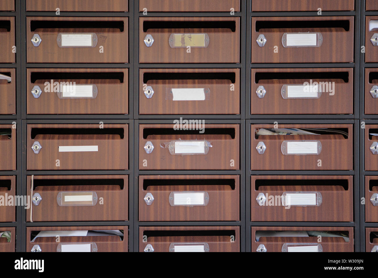 Mail post boxes in apartment hi-res stock photography and images - Alamy