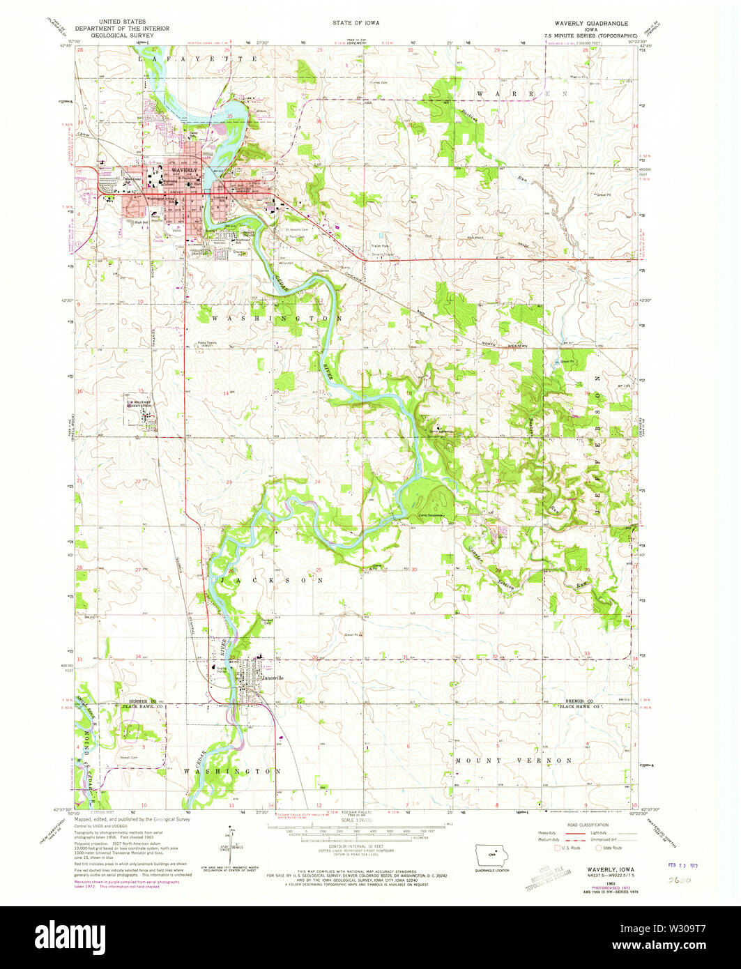 Waverly iowa map hi-res stock photography and images - Alamy