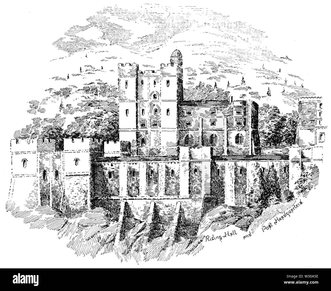 PSM V64 D042 Riding hall and post headquarters of west point Stock ...