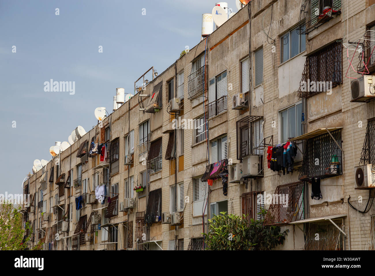 Tel Aviv, Israel - April 13, 2019: Exterior View of a Residential ...