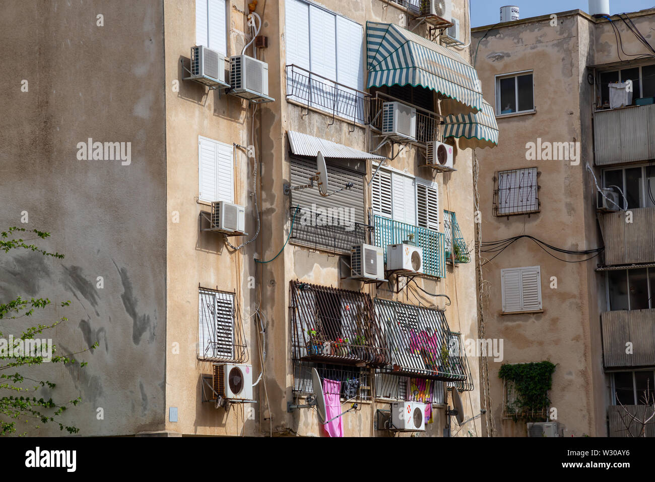 Tel Aviv, Israel - April 13, 2019: Exterior View of a Residential ...