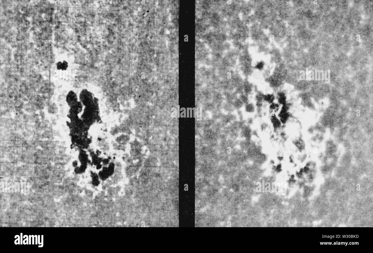 PSM V65 D023 Great sunspot of oct 1903 showing the calcium flocculi ...