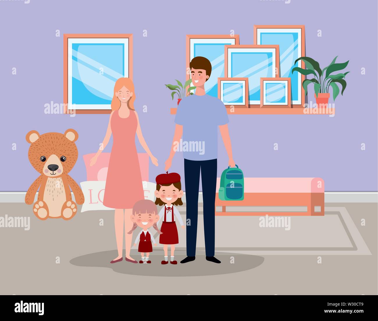 family members in house place scene Stock Vector Image & Art - Alamy
