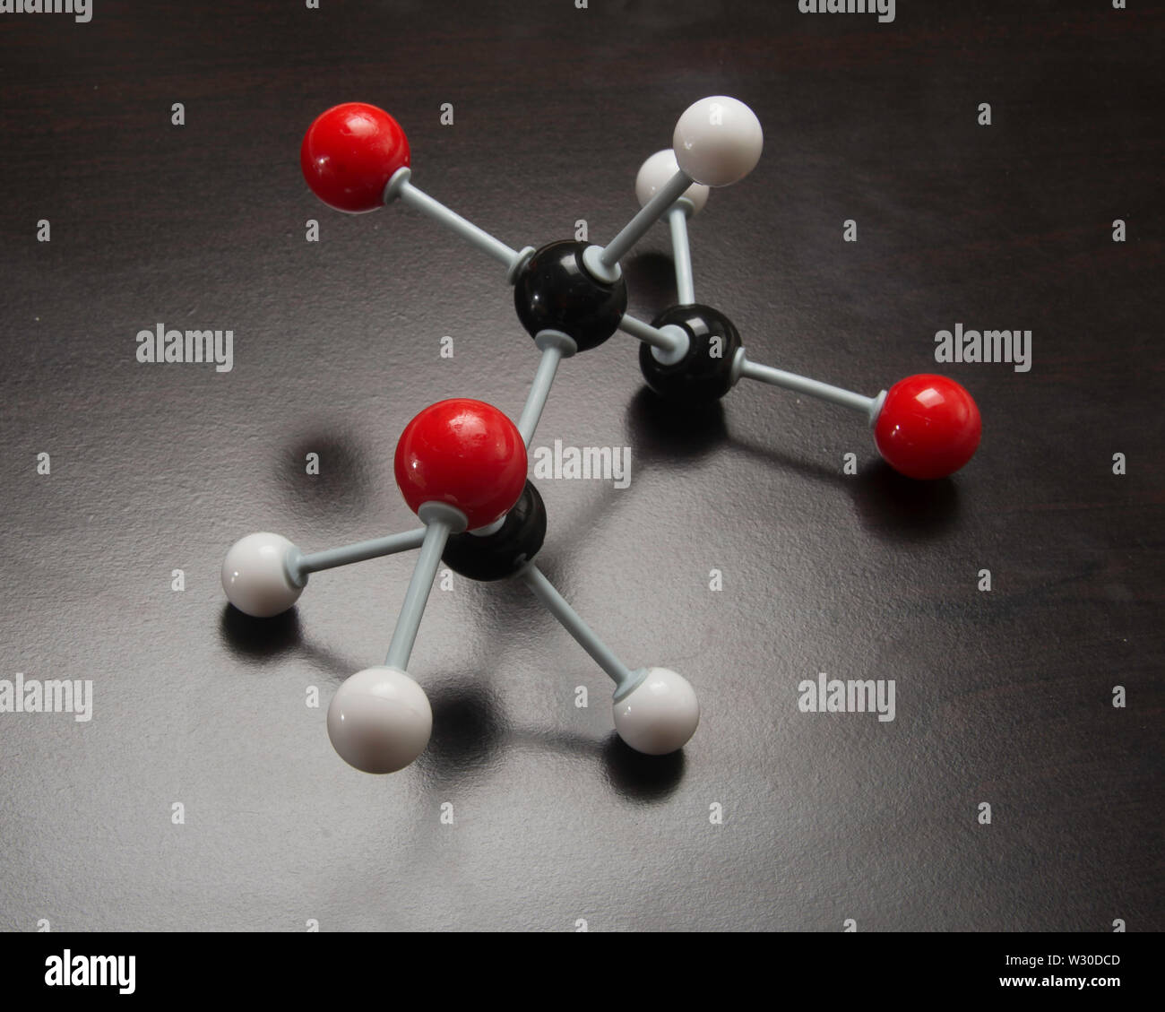 Chemical model with red,whte and black balls to signify atoms Stock ...