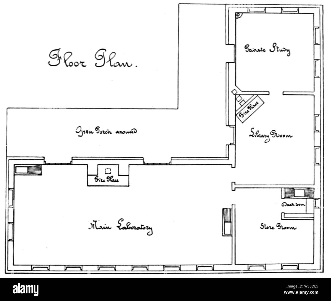 PSM V66 D335 Floorplan of the desert botanical laboratory Stock Photo ...