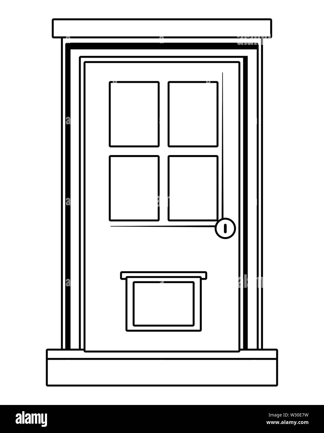 House door of wood design, frame entrance architecture doorway and ...