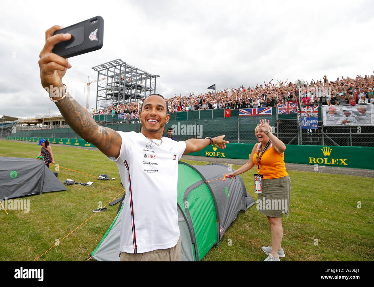 Mercedes lewis hamilton takes selfie hi-res stock photography and ...