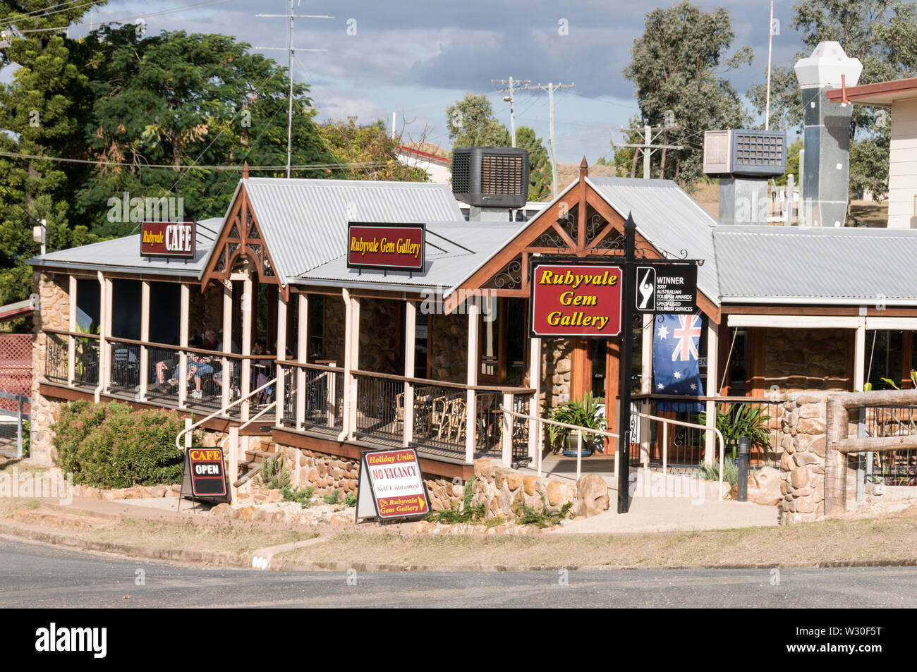 Rubyvale gem gallery and café in the main street of Rubyvale, a small ...