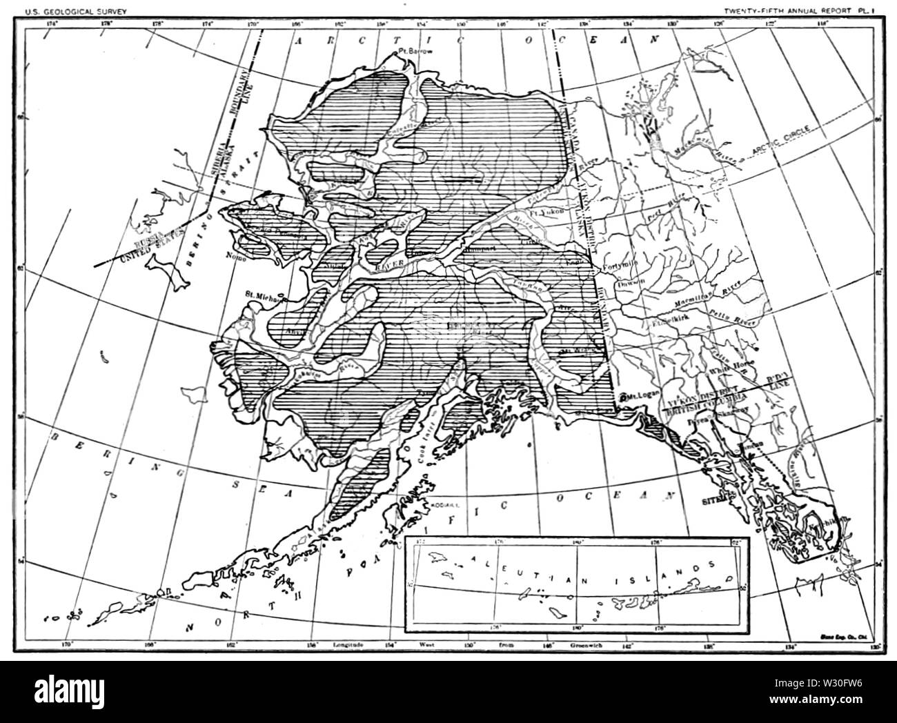 PSM V68 D054 Map of alaska illustrating progress of exploration up to ...