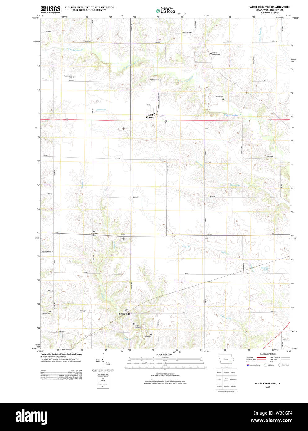 Map of west chester Cut Out Stock Images & Pictures - Alamy