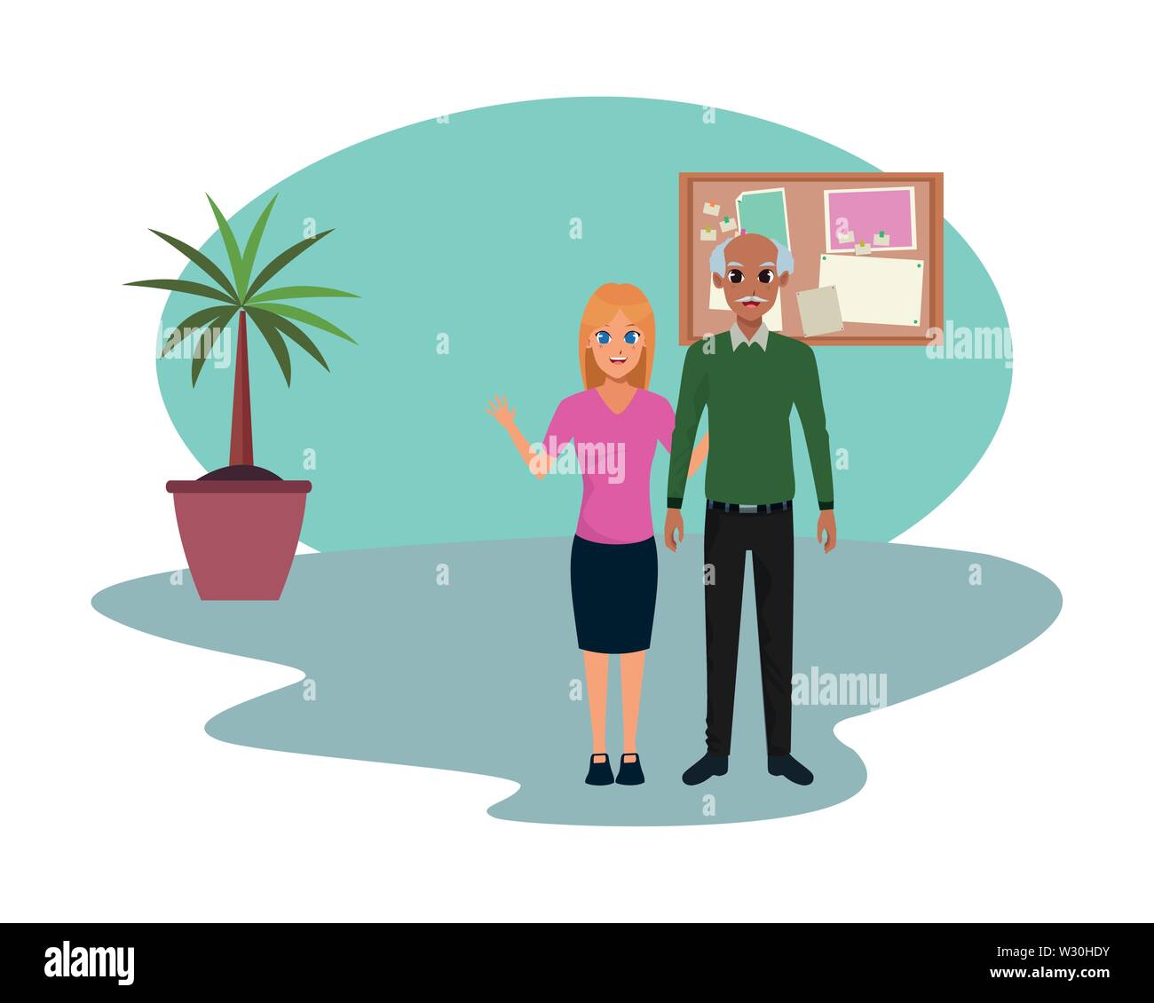 Family grand parents with granddaughter cartoon Stock Vector Image ...