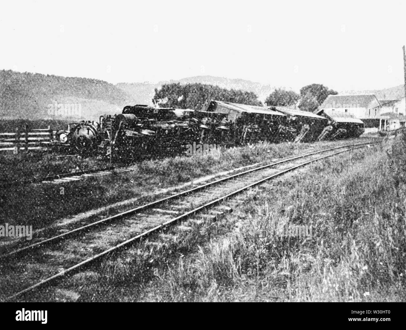 PSM V69 D303 Train overturned by earthquake at point reyes station ...