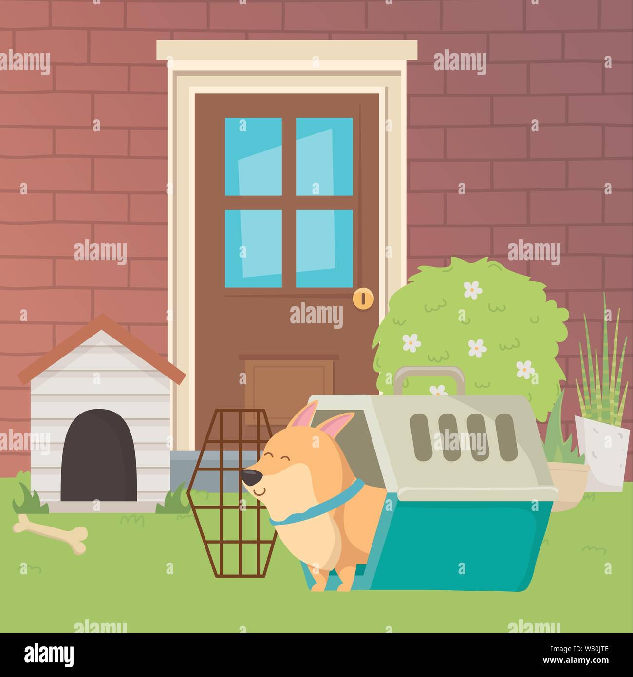 Dog cartoon design, Mascot pet animal nature cute and puppy theme ...