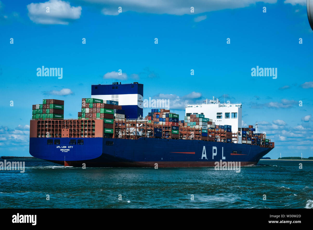 Containership in the Netherlands Stock Photo - Alamy