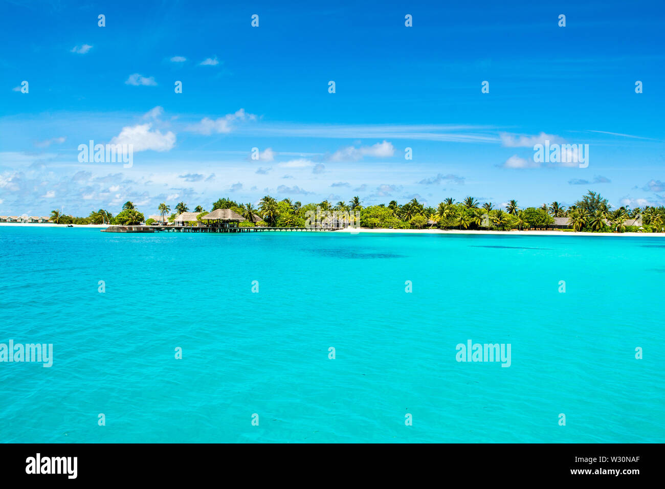 The beautiful landscape of the deserted Indian Ocean sandy beach ...