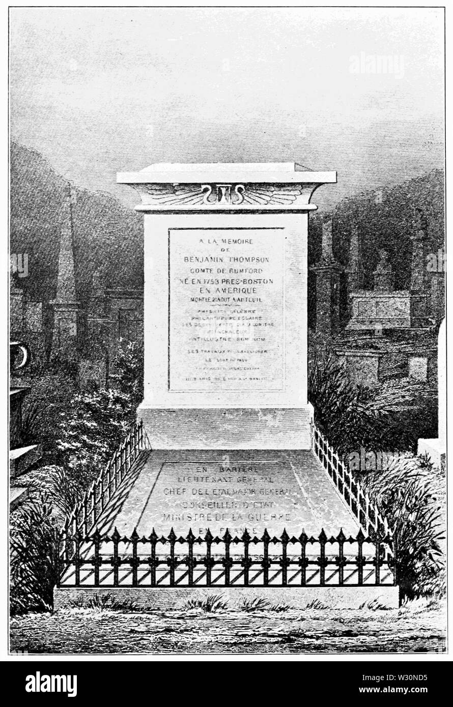 PSM V73 D052 Tomb of rumford at auteuil Stock Photo - Alamy