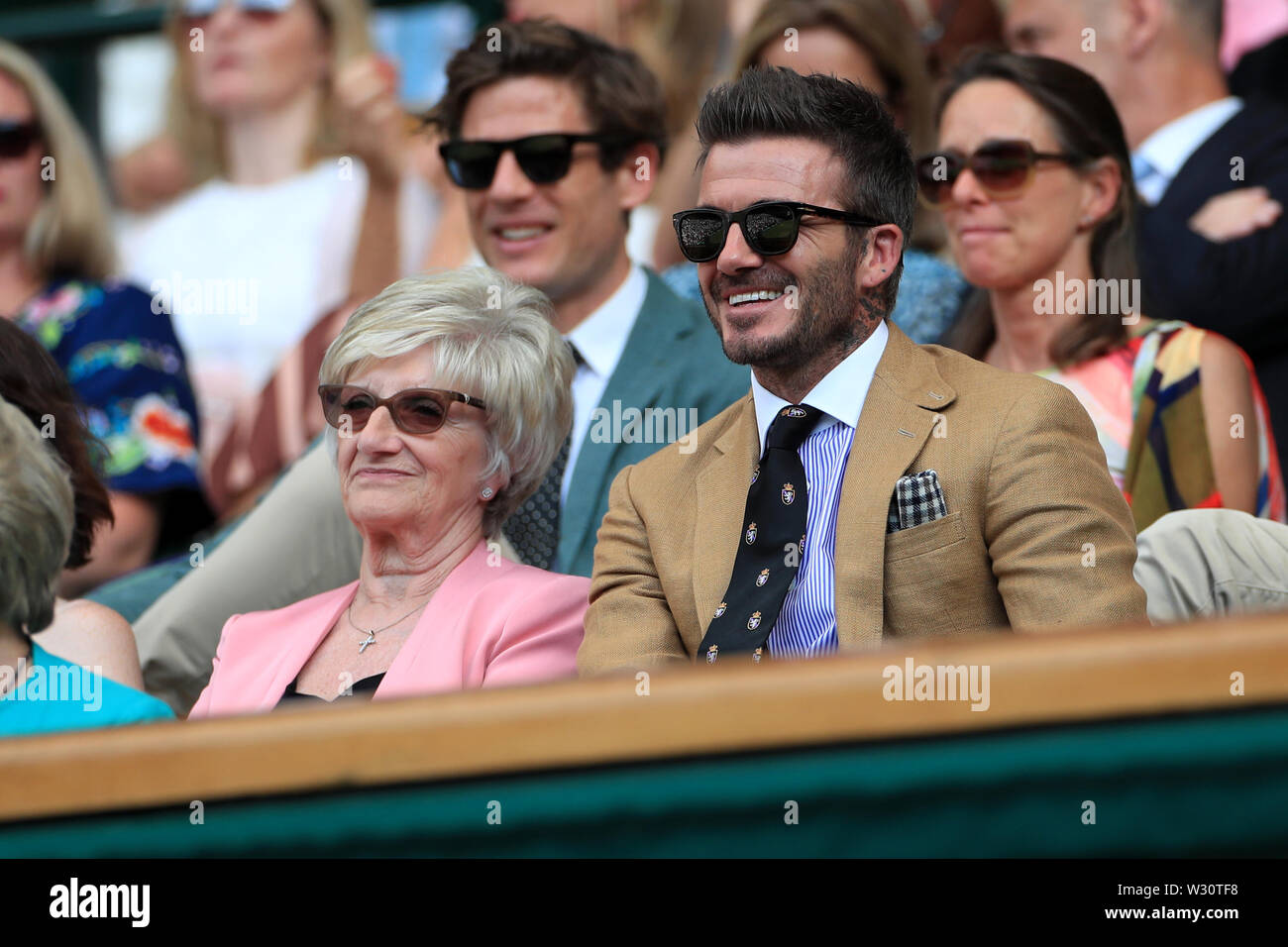 David beckham with mother sandra hi-res stock photography and images ...