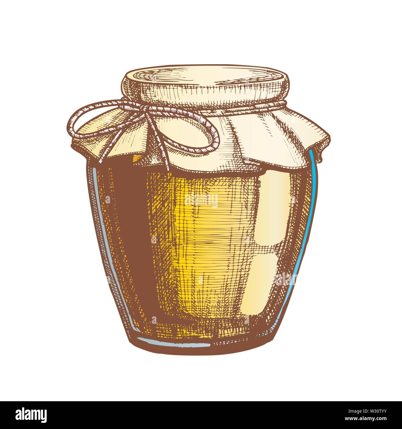 Color Designed Homemade Jam Glass Bottle Closeup Vector Stock Vector ...