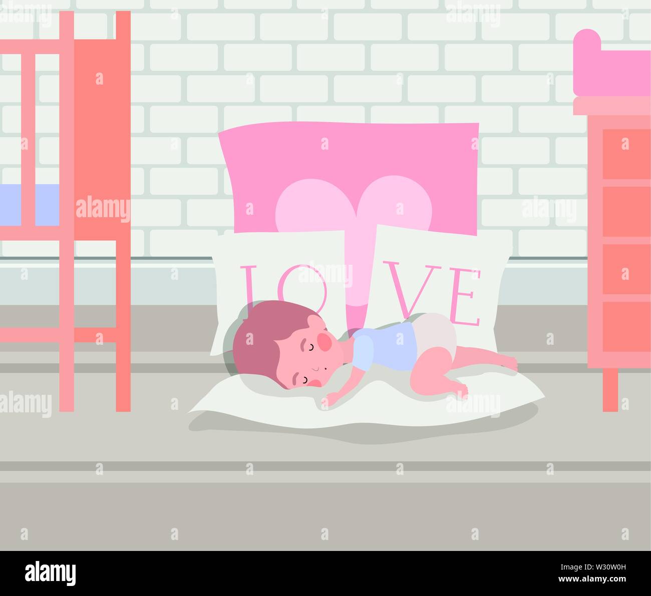 little baby boy sleeping adorable character Stock Vector Image & Art - Alamy