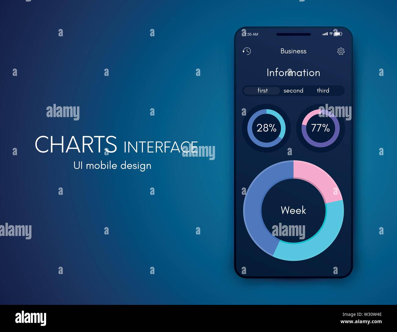 Vector graphics mobile infographics with three options. Template for ...