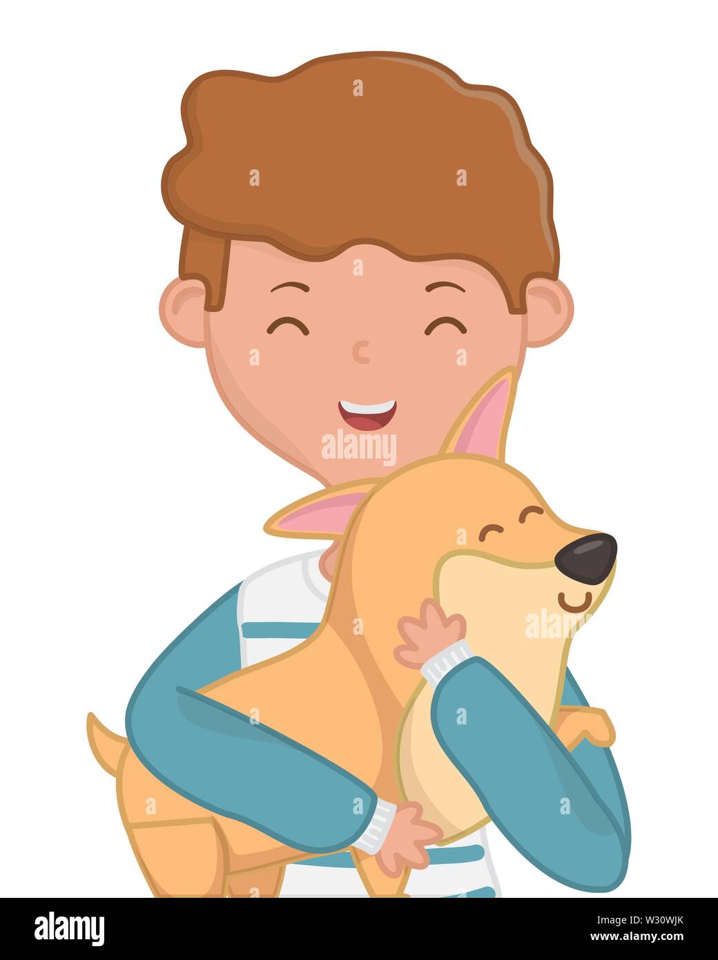 Boy with dog cartoon design, Mascot pet animal nature cute and puppy ...