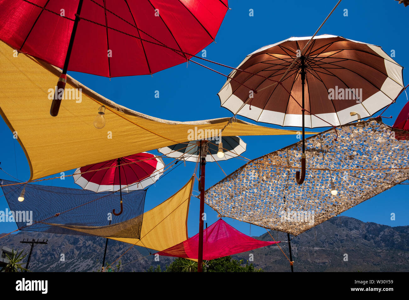Awning made from umbrellas hi-res stock photography and images - Alamy