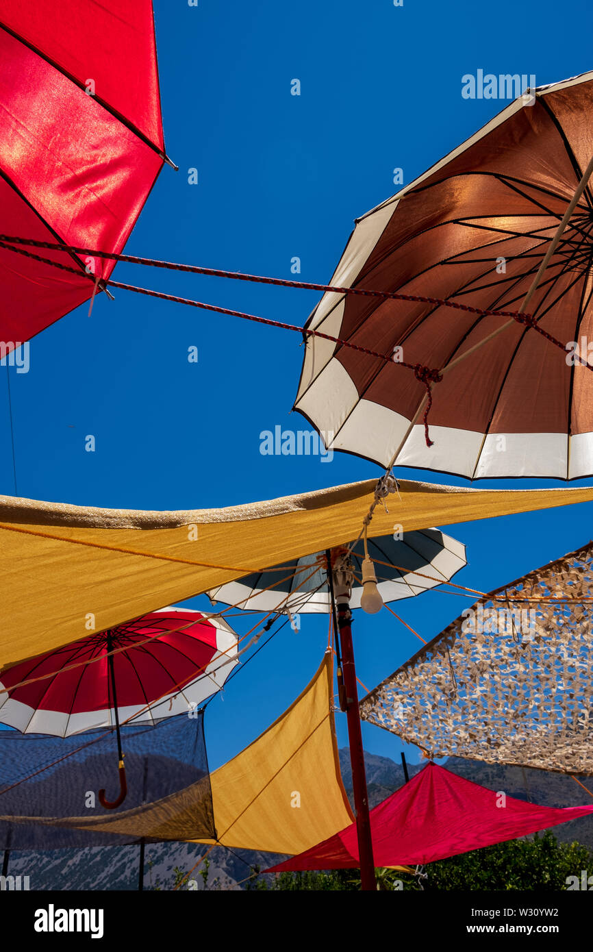Awning made from umbrellas hi-res stock photography and images - Alamy